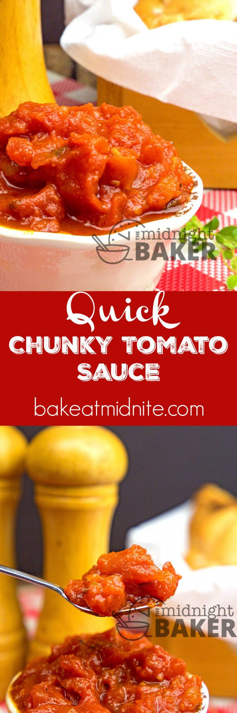Quick Chunky Tomato Sauce - The Midnight Baker