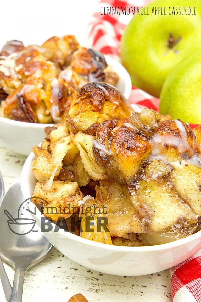 Cinnamon Roll Apple Casserole - The Midnight Baker